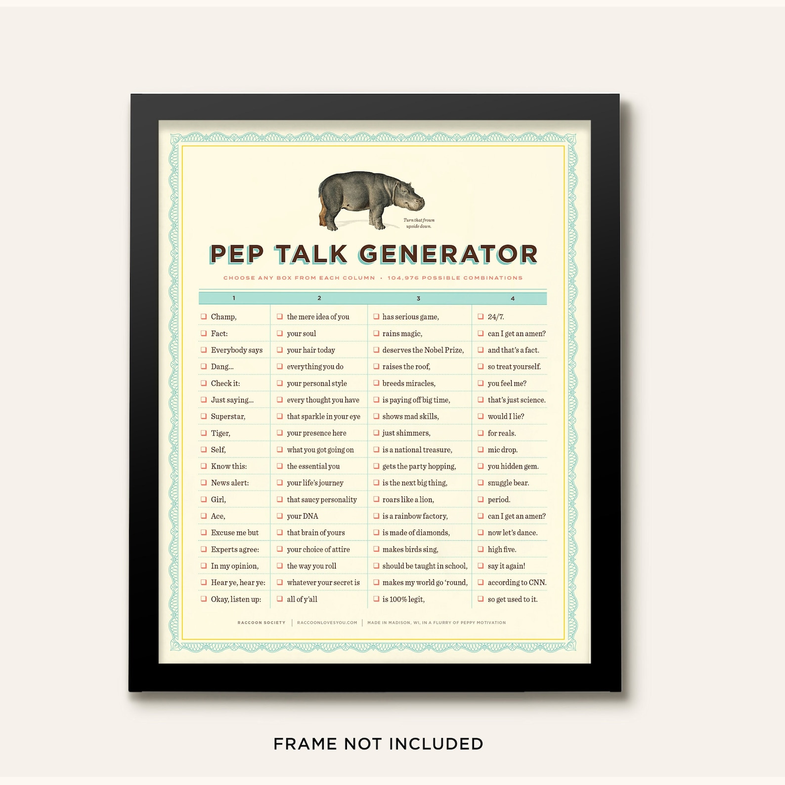 Pep Talk Generator: Art Print - Etsy UK