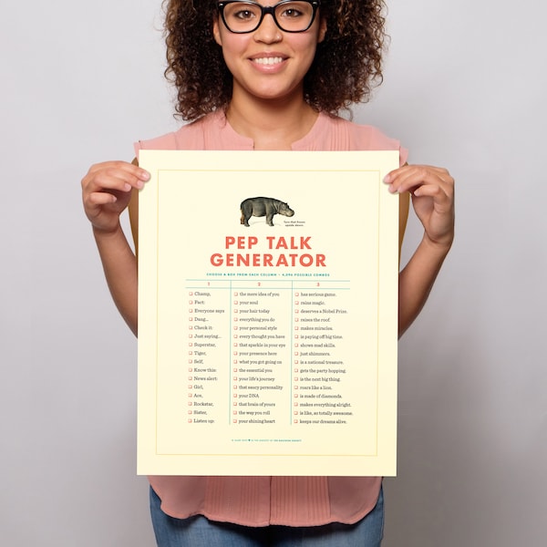Pep Talk Generator Poster - Etsy