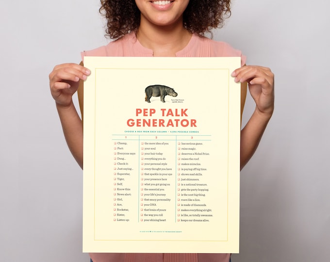 Pep Talk Generator: Art Print - Etsy
