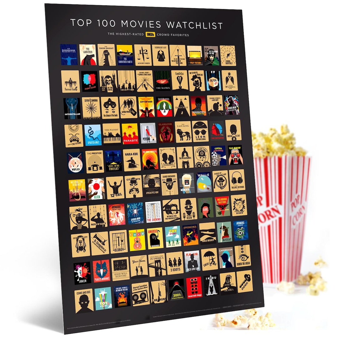 Cartaz oficial do IMDb Top 100 Movies Scratch off - Presente para ...