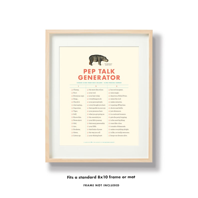 Pep Talk Generator: Art Print - Etsy