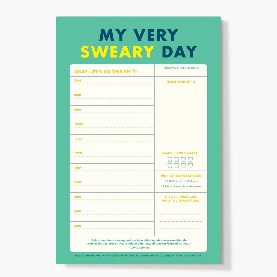 Very Sweary Daily Planner Notepad - Etsy