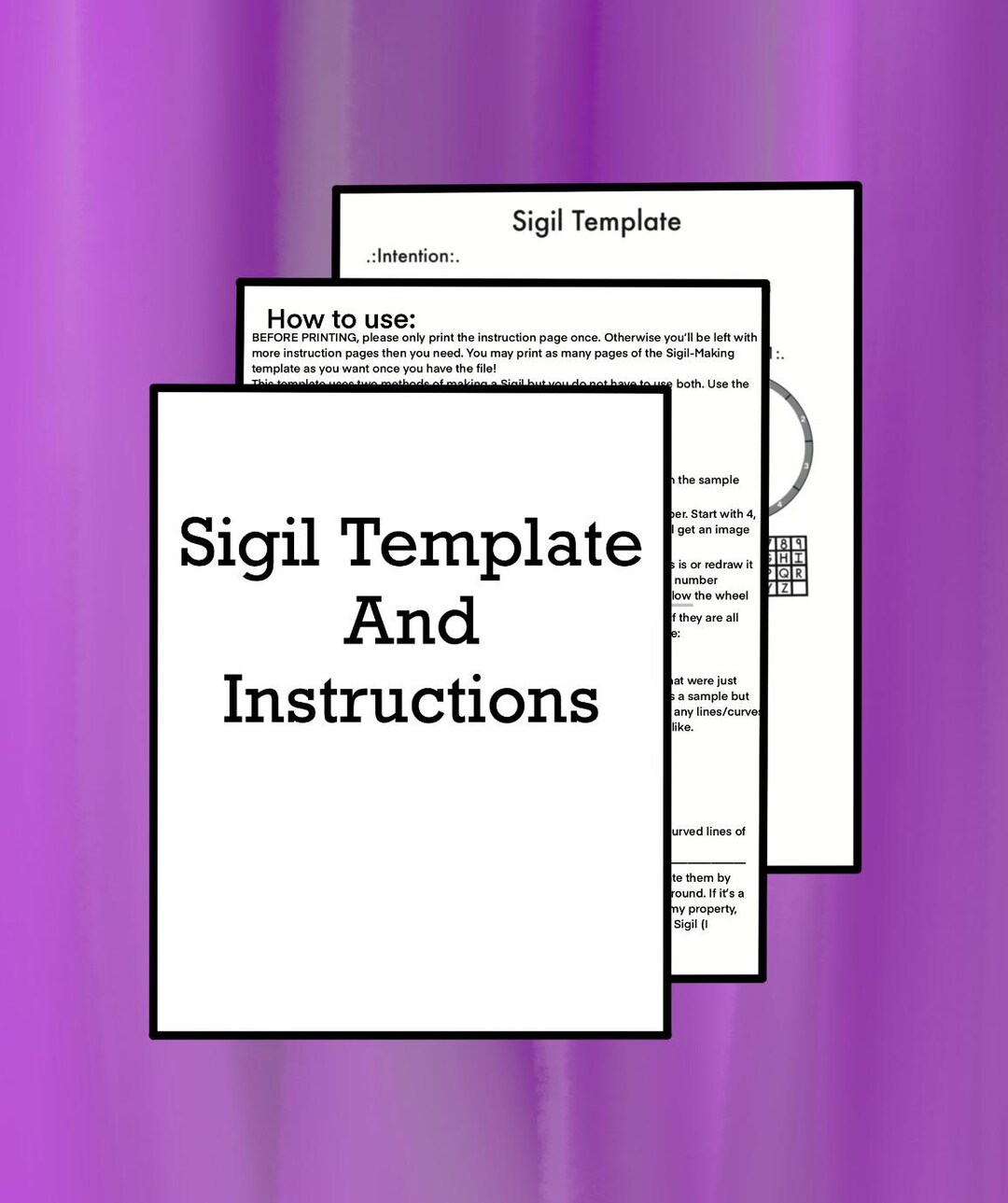 DIY Sigil Making Worksheet Printable Guide With Instructions | Digital ...