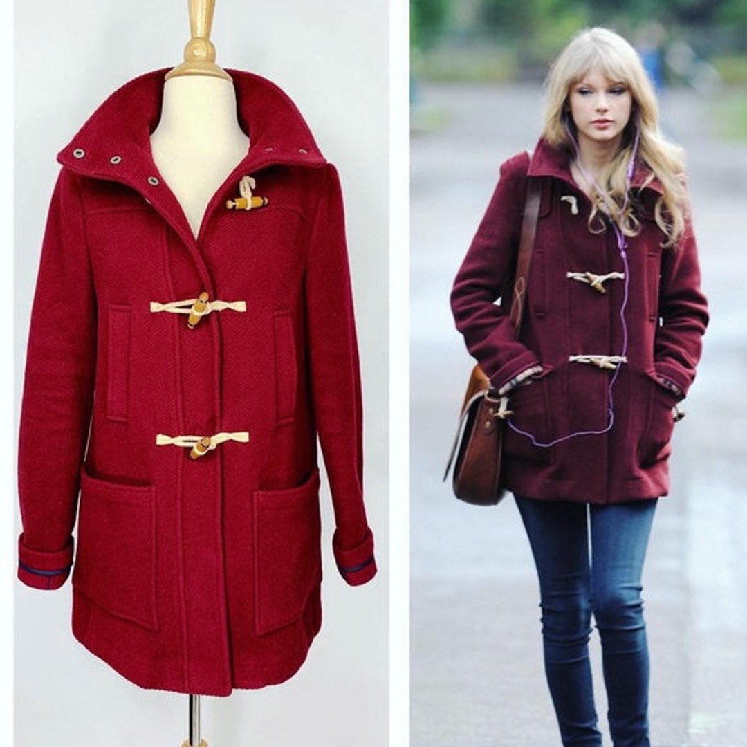 Topshop Red Duffle Toggle Peacoat With Pockets - Etsy