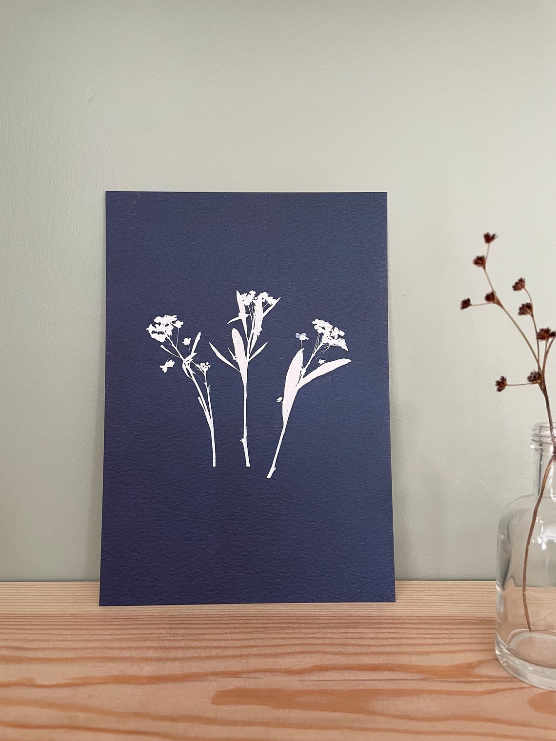 Botanical Print, Cyanotype Print, A5 Print, Plant Lover, Botanical Wall ...