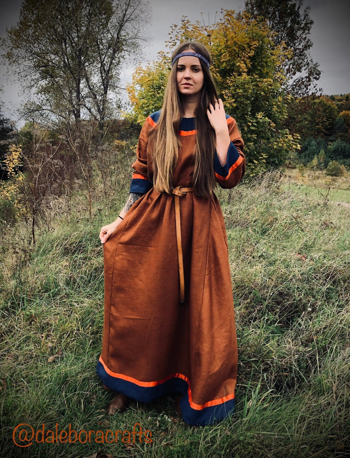 Premium Viking Dress Made of Diamond Linen With Silk Trims - Etsy