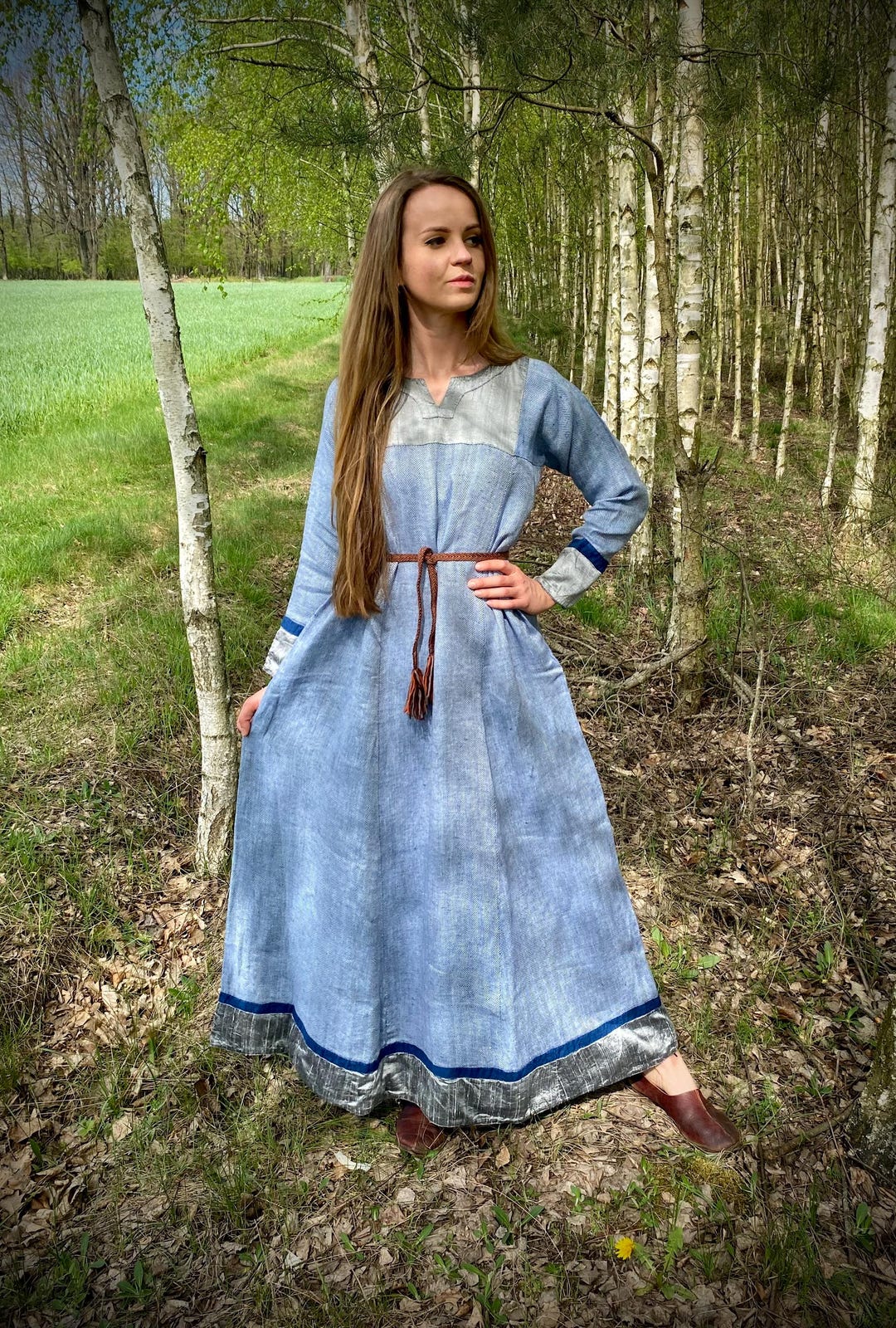 Medieval Linen Dress, Slav Costume, Rubakha, Reenactment, Viking ...