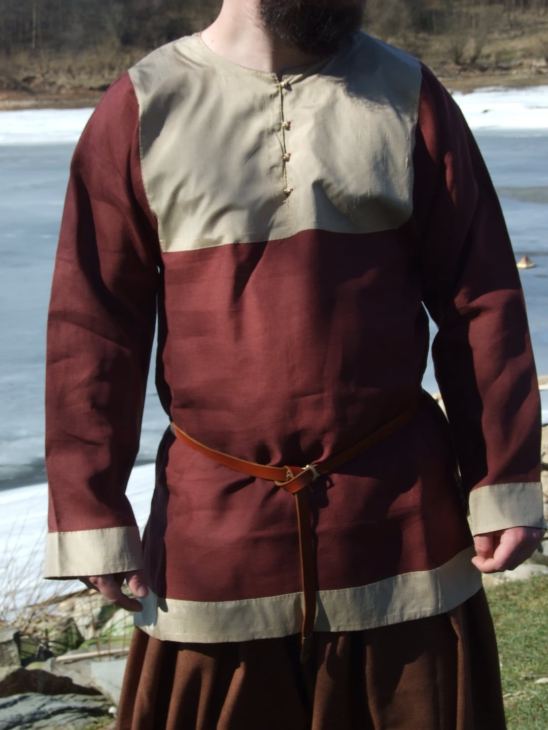 Viking Slavic Shirt With Silk Trims and Bronze Buttons - Etsy