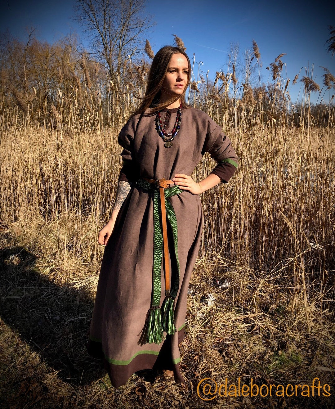 Linen Dress in Viking Slav Style - Etsy