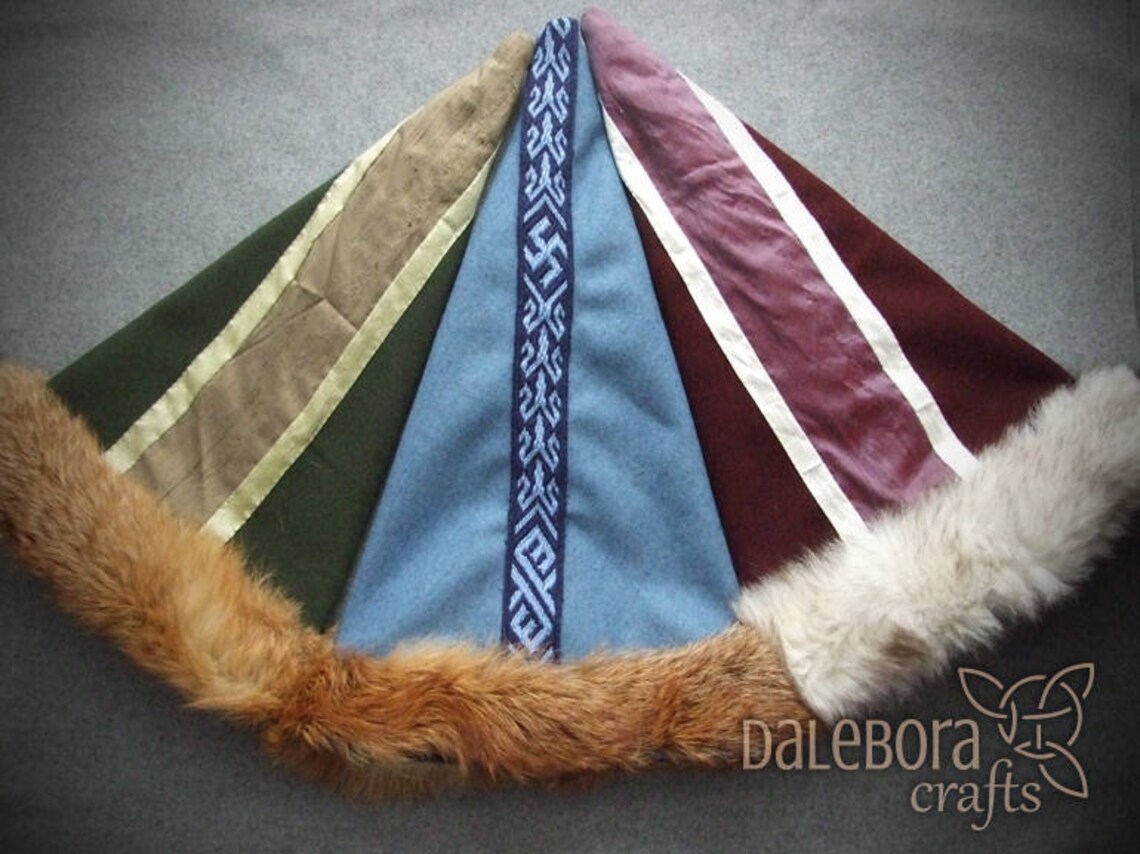 Early Medieval Triangular Hat With Fox Fur / Viking Slav - Etsy