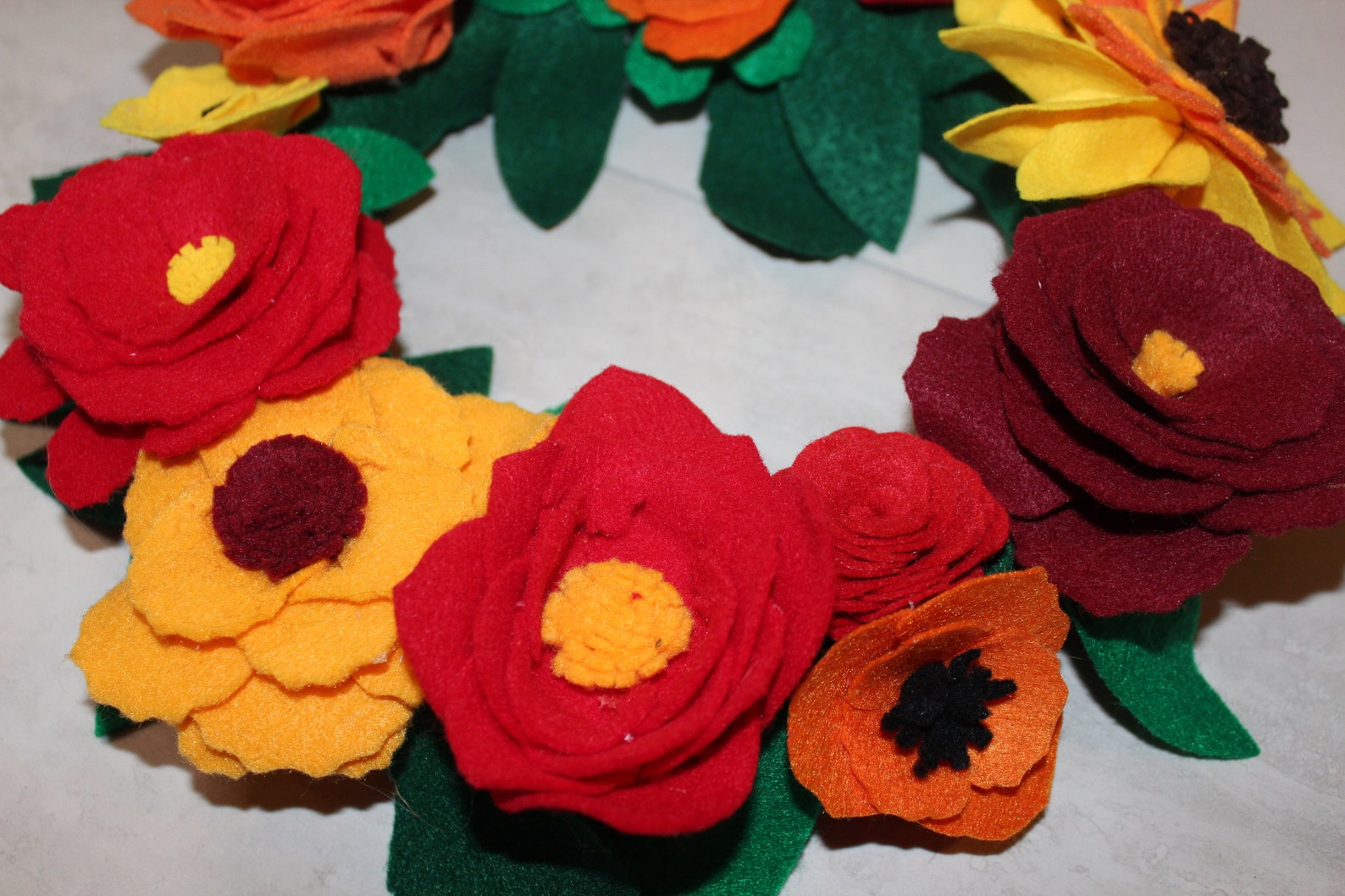 Felt Floral Seasonal Decorative Door Wreath 9.5" - Etsy