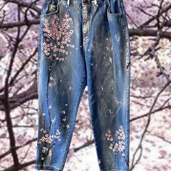 Hand Painted Jeans - Etsy