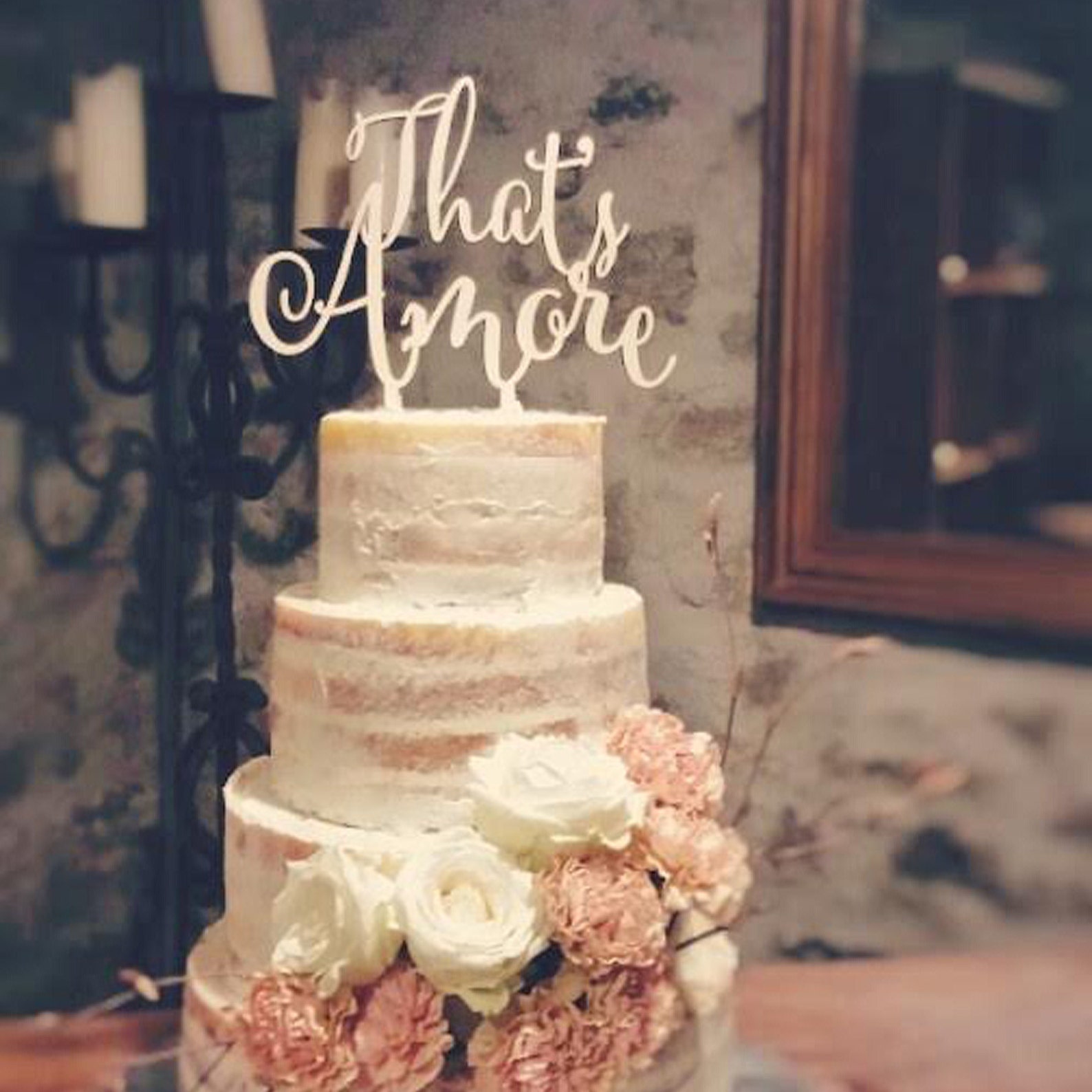 That's Amore Weddind Cake Topper Calligraphic Style Italo - Etsy