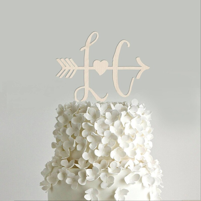 Initials cake topper custom wedding cake topper with initials | Etsy