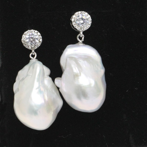 Baroque Pearl Earrings - Etsy