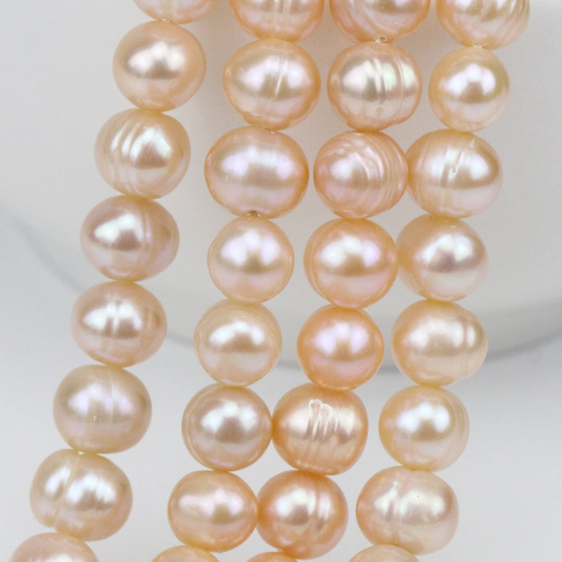 9-10mm Pink Freshwater Pearl Strand,potato Near Round Pearl String ...