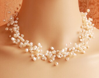 Multi Strand Pearl Necklace - Etsy