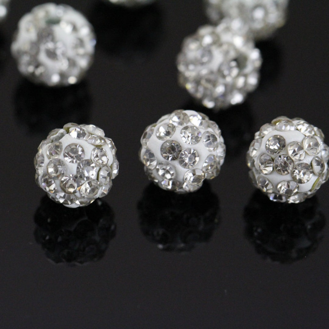8mm Rhinestone Ball,shining Bling Ball,polymer Clay Crystal Ball ...