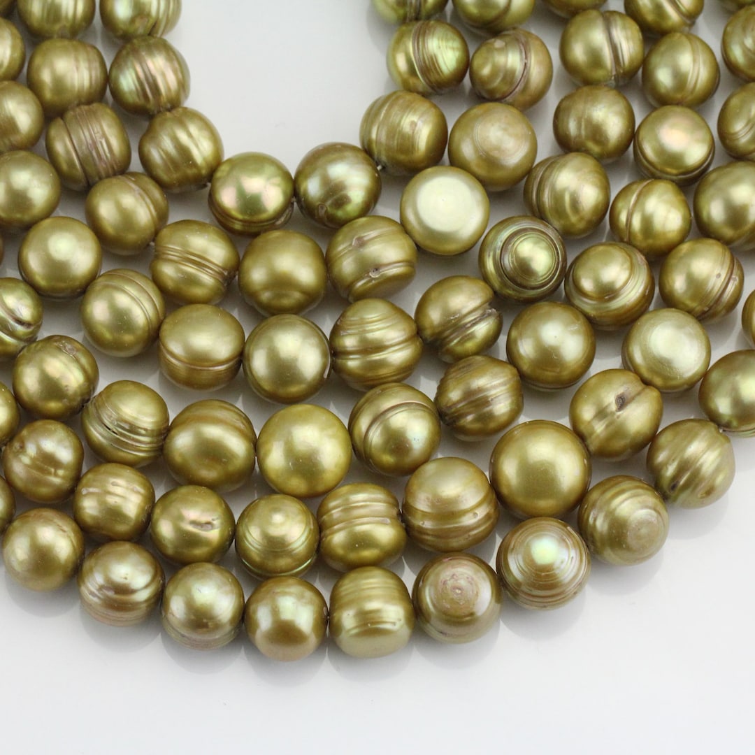 12-13mm Champagne Color Potato Pearl Strand,large Freshwater Near Round ...