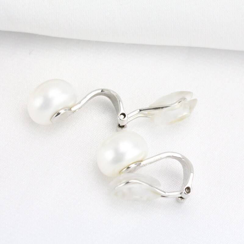 Clip pearl earringspearl clip earrings studfreshwater pearl | Etsy