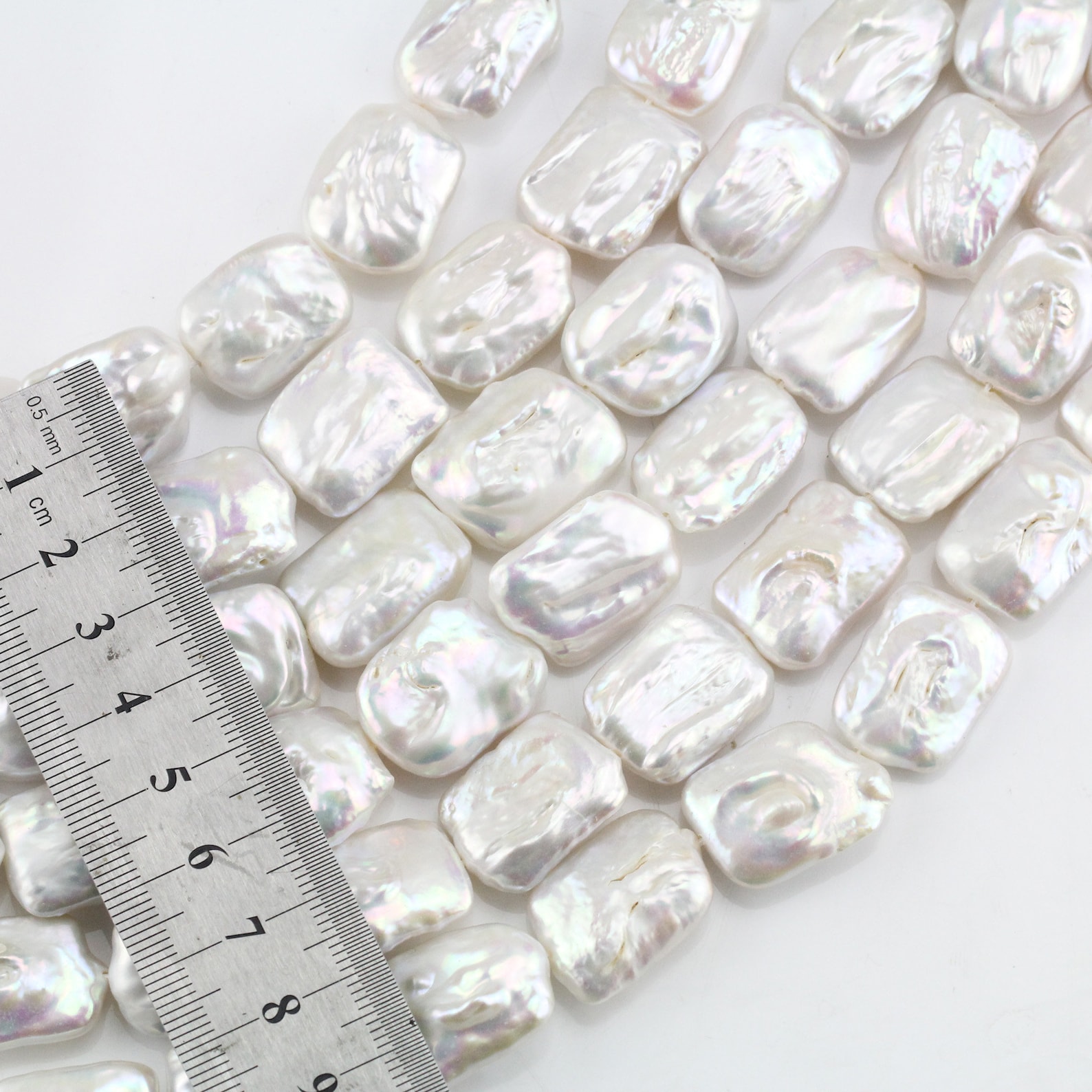 17-19mm Square Shape Freshwater Pearl Strandwhite Large - Etsy