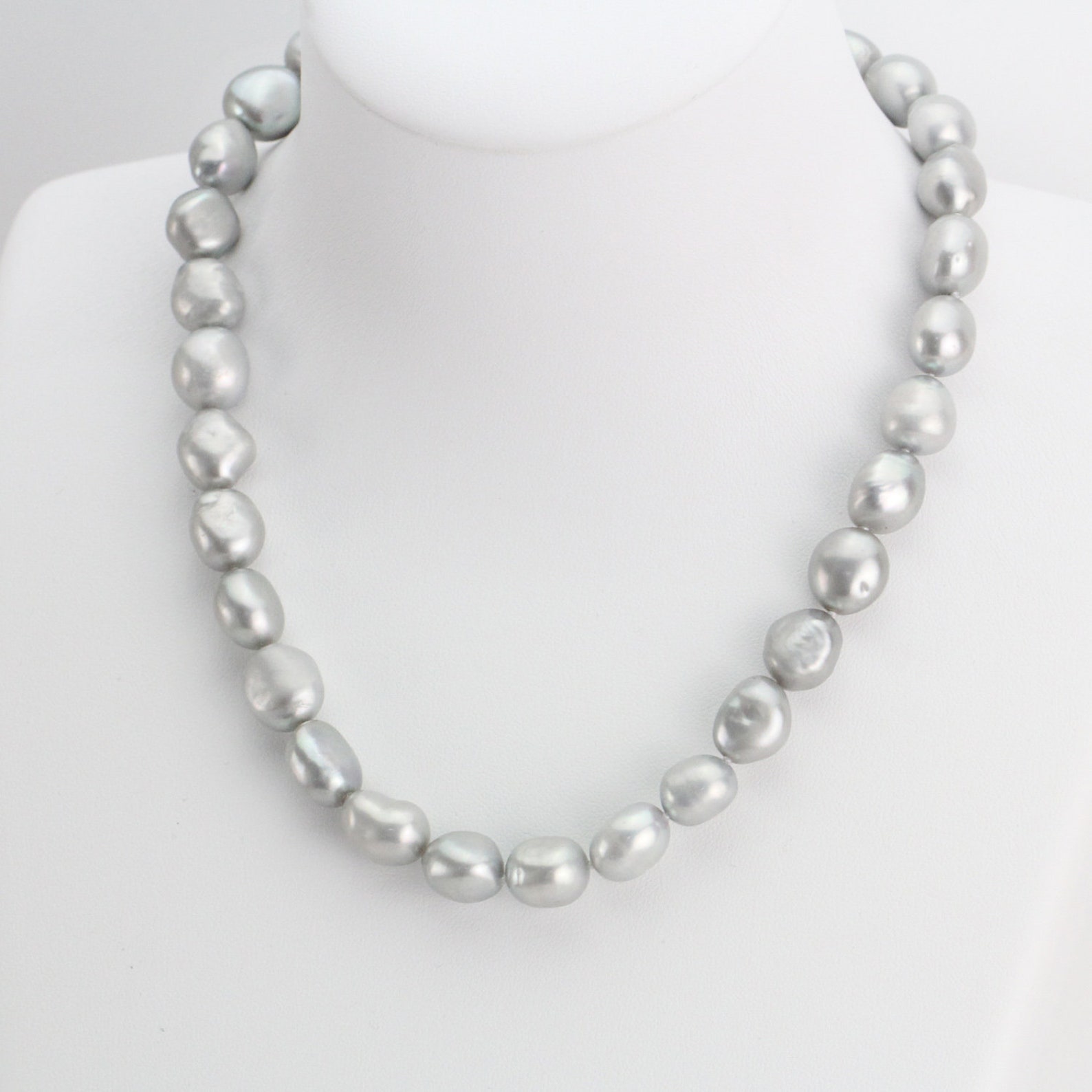 Baroque Pearl Necklace11mm Grey Color Irregular Nugget Pearl - Etsy
