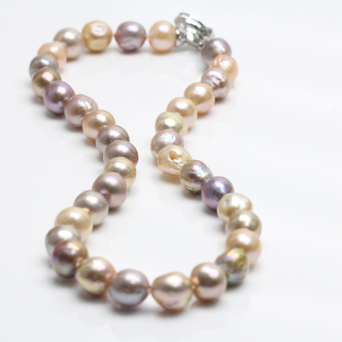 10-12mm Natural Metallic Luster Multi Color Baroque Pearl - Etsy