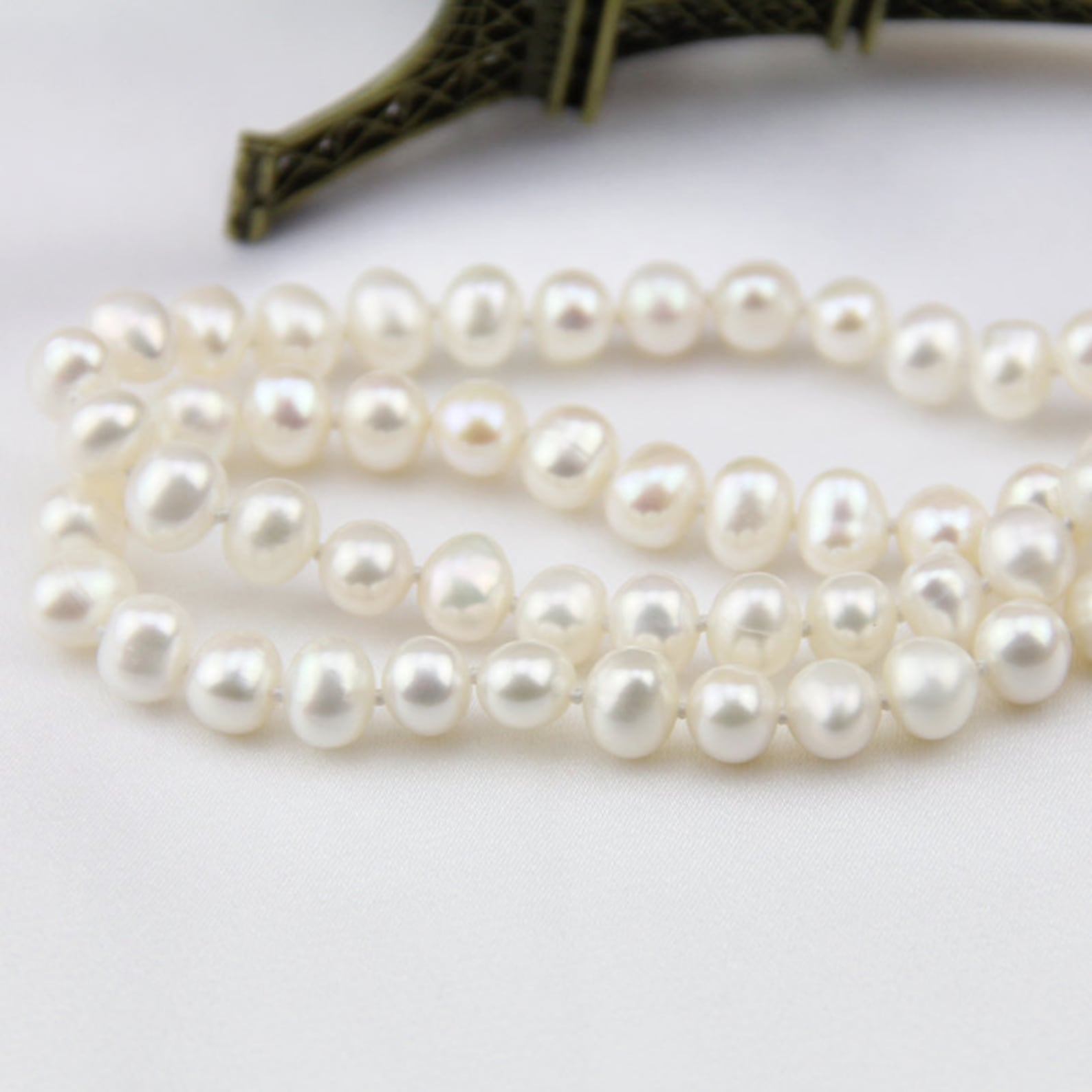 Double pearl necklace2 strand pearl necklacetwo strand pearl | Etsy