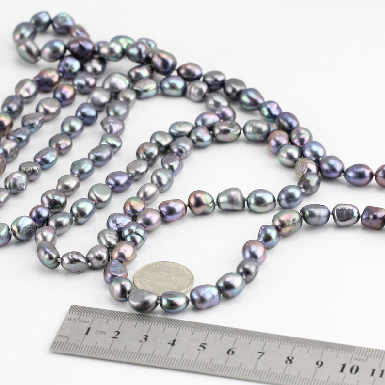 55inch Pearl Lariat Necklaceextra Long Baroque Pearl Etsy