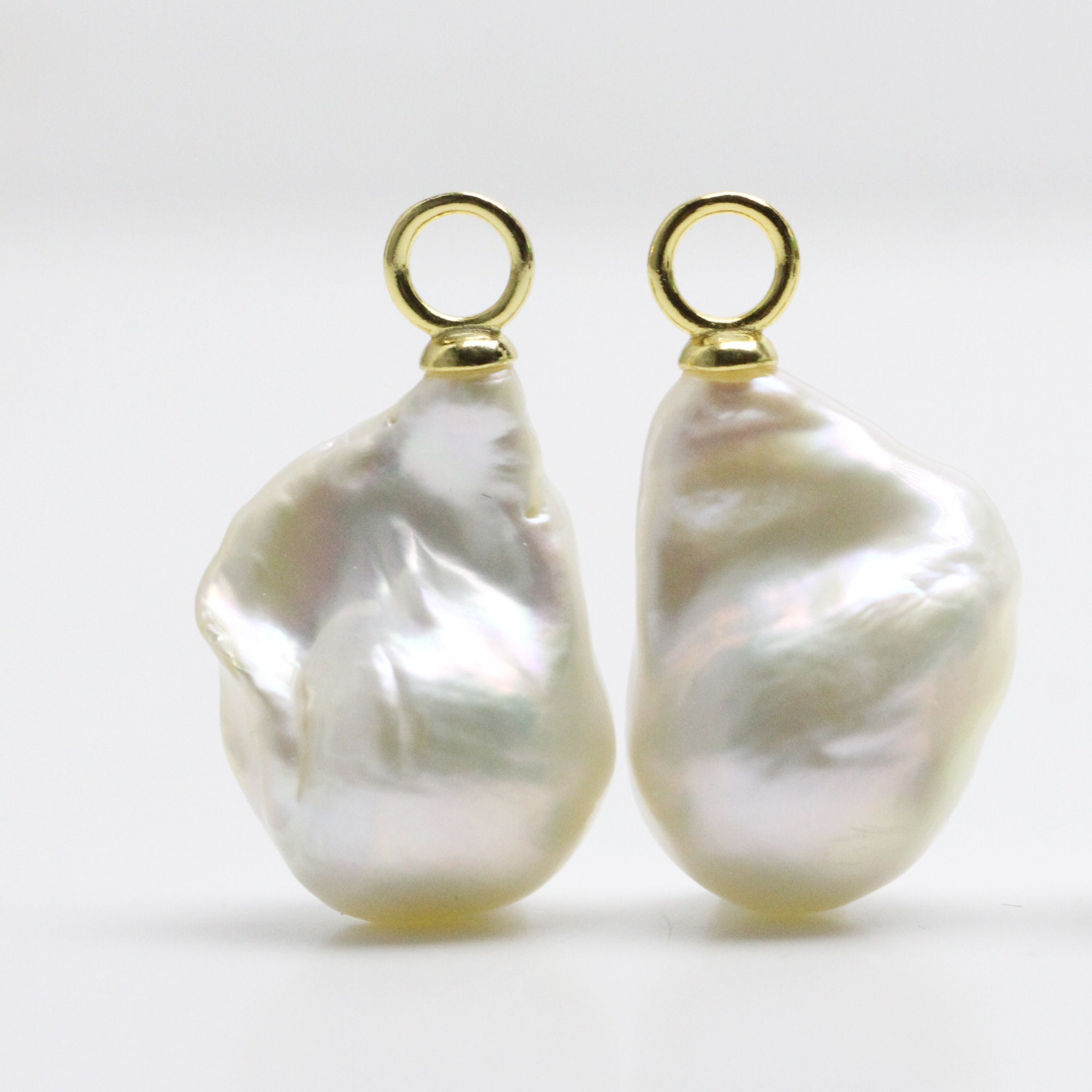 Detachable Pearl Earrings,large Baroque Pearl Pairs With Loop at Top ...