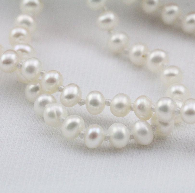 Small Pearl Necklace4mm Tiny Pearl Necklacewhite Freshwater - Etsy