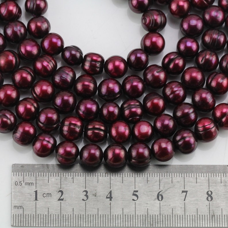 10mm wine red pearl strandfreshwater potato pearl beadnear | Etsy