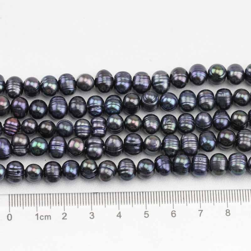 SALE 7mm Dyed Black Potato Pearl Strandfreshwater Pearl Bead - Etsy