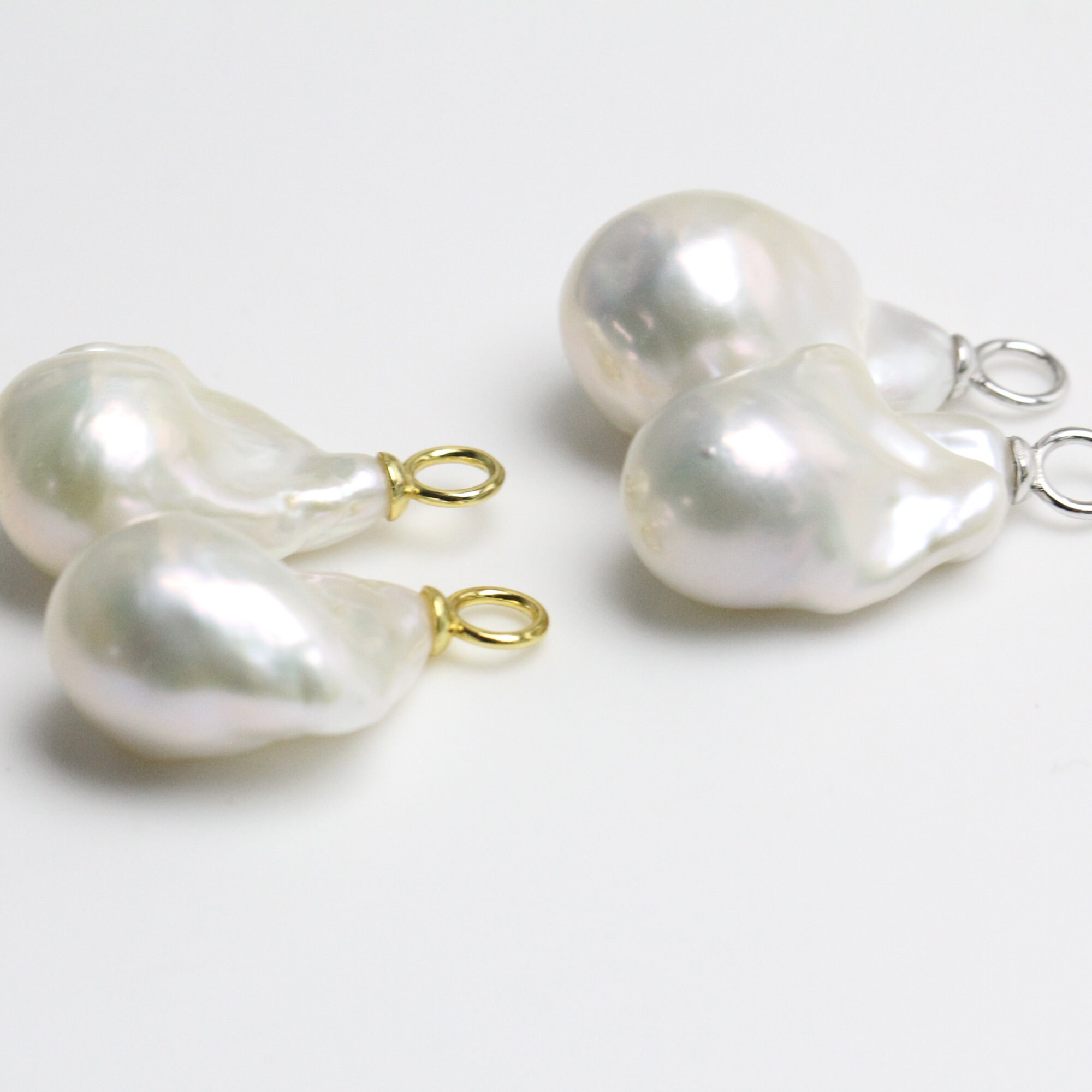 Detachable Pearl Earrings,large Baroque Pearl Pairs With Loop at Top ...