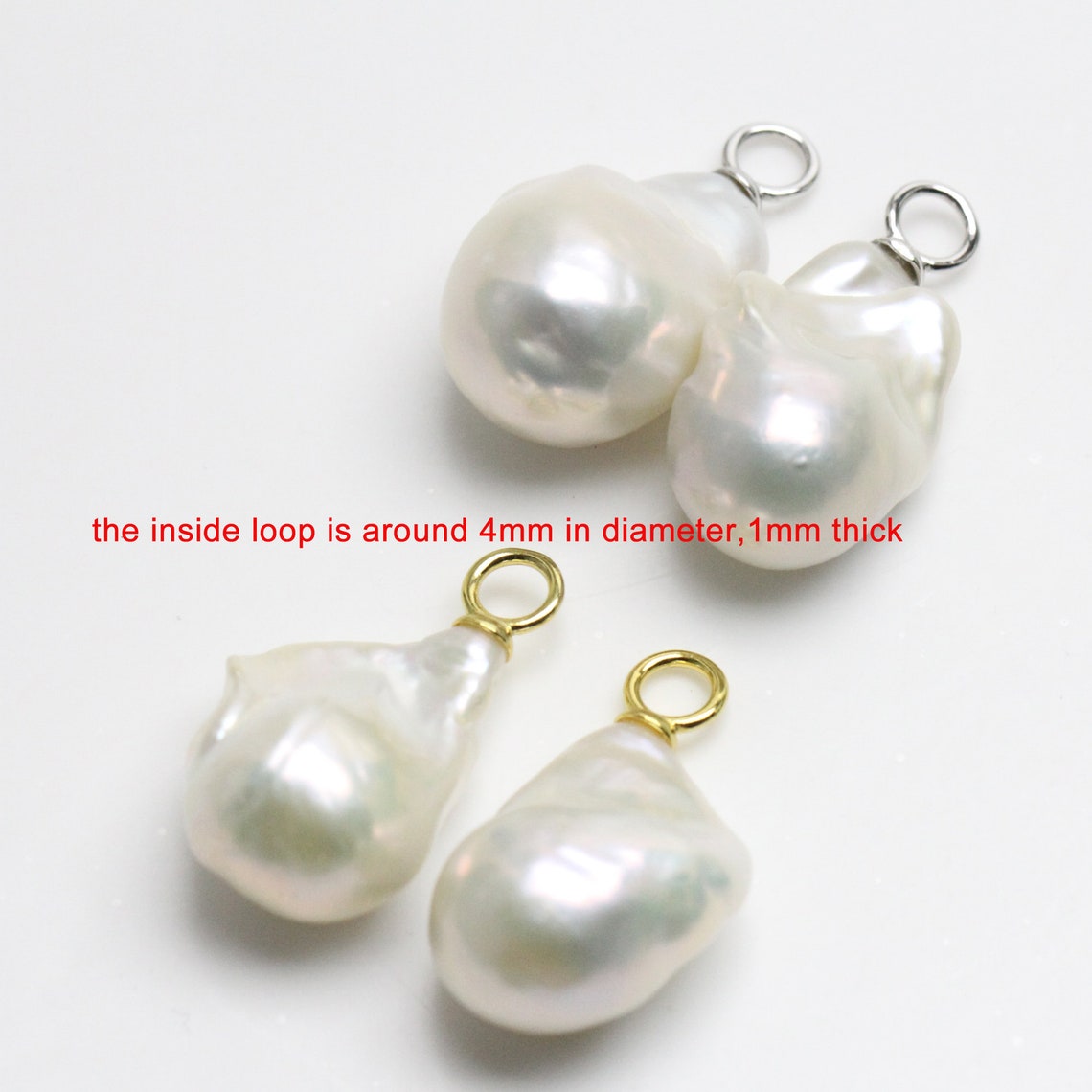 Detachable Pearl Earrings,large Baroque Pearl Pairs With Loop at Top ...