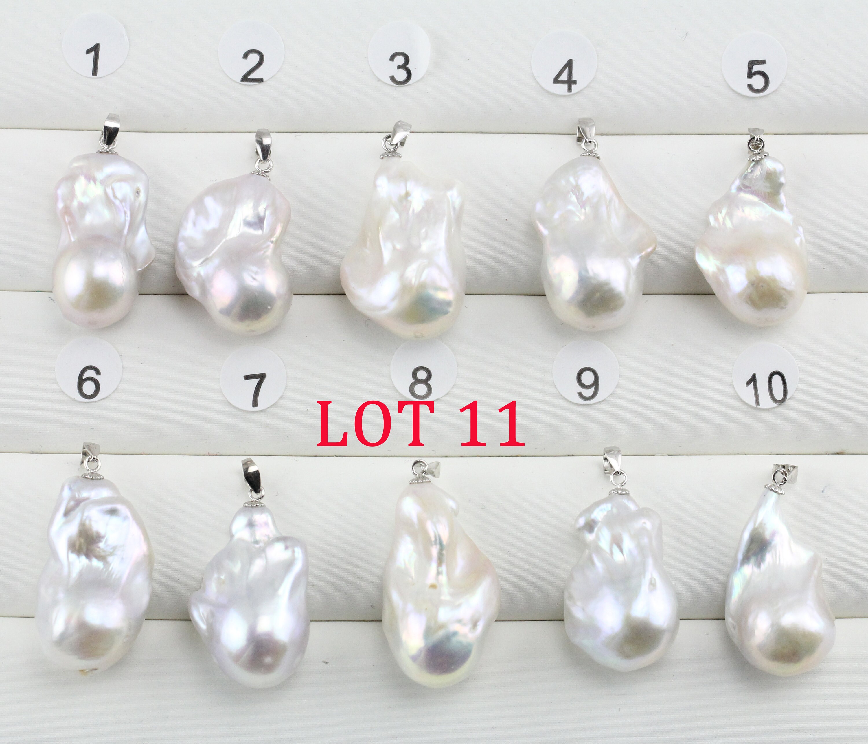 15-18mmX23-30mm white large baroque pearl pendant with silver | Etsy