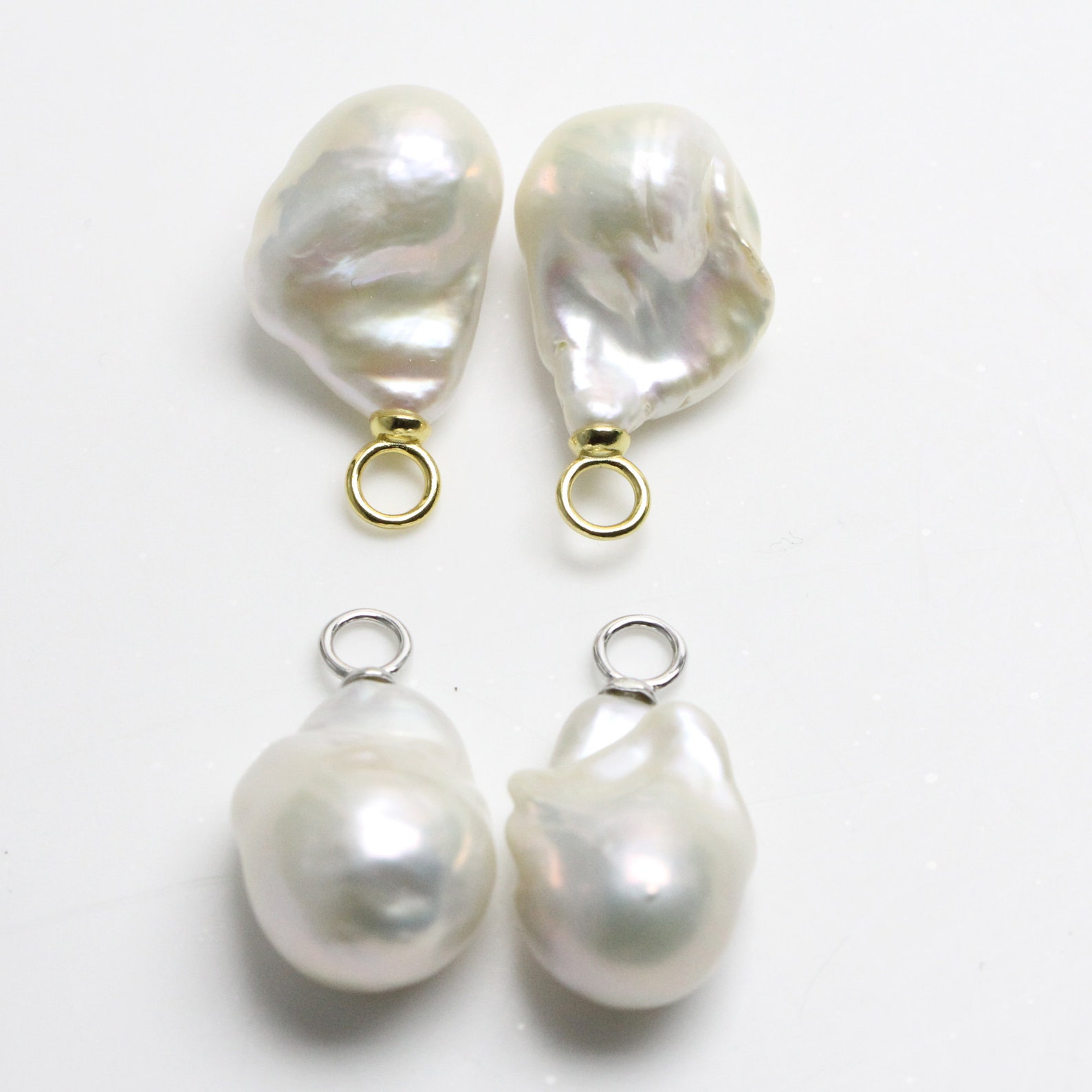 Detachable Pearl Earrings,large Baroque Pearl Pairs With Loop at Top ...