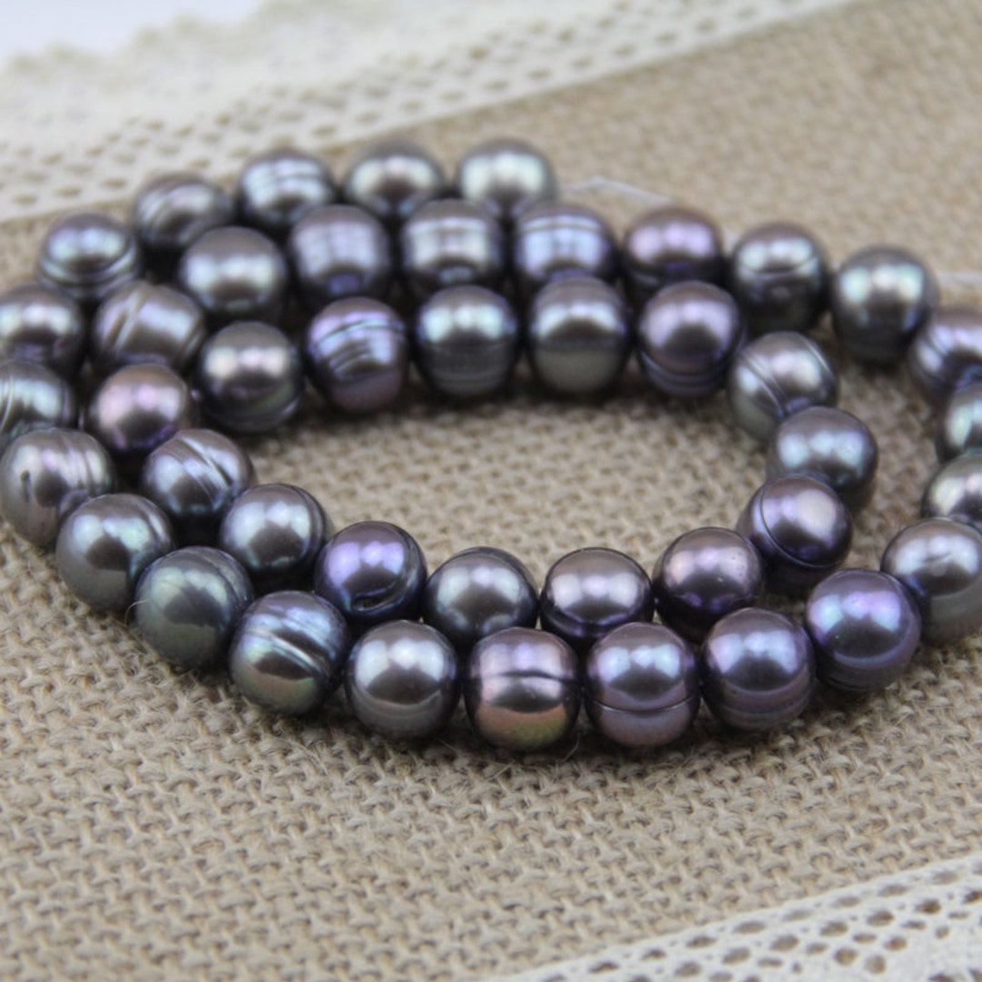Black Pearl Bead Wholesale,10mm Dyed Black Freshwater Pearl Strand ...