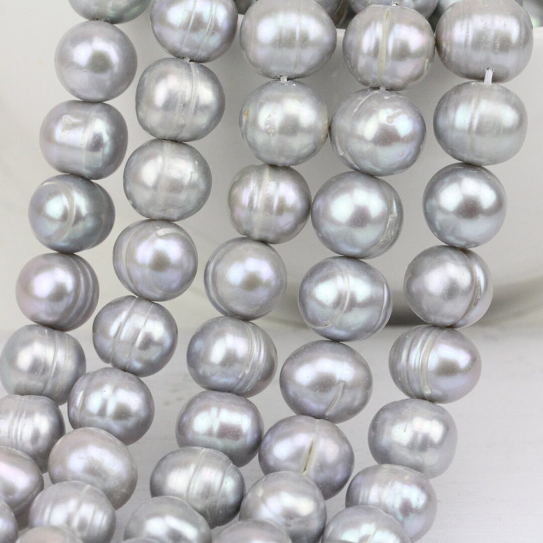 10mm Grey Pearl Strand,large Freshwater Potato Pearl String,big Size ...