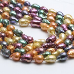 8-10mm Wide AA Multi Pastel Color Baroque Pearl Strand, Mixed Colored ...