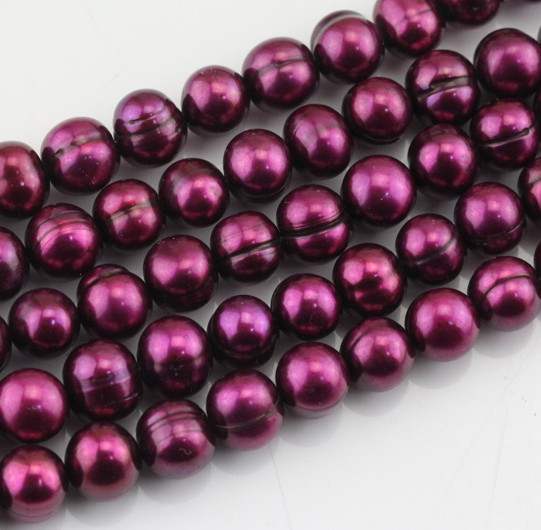 10mm Wine Red Pearl Strand,freshwater Potato Pearl Bead,near Round ...
