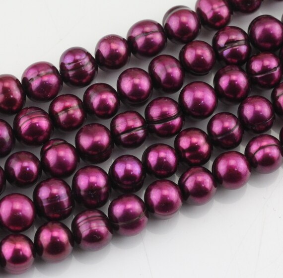 10mm Wine Red Pearl Strandfreshwater Potato Pearl Beadnear - Etsy