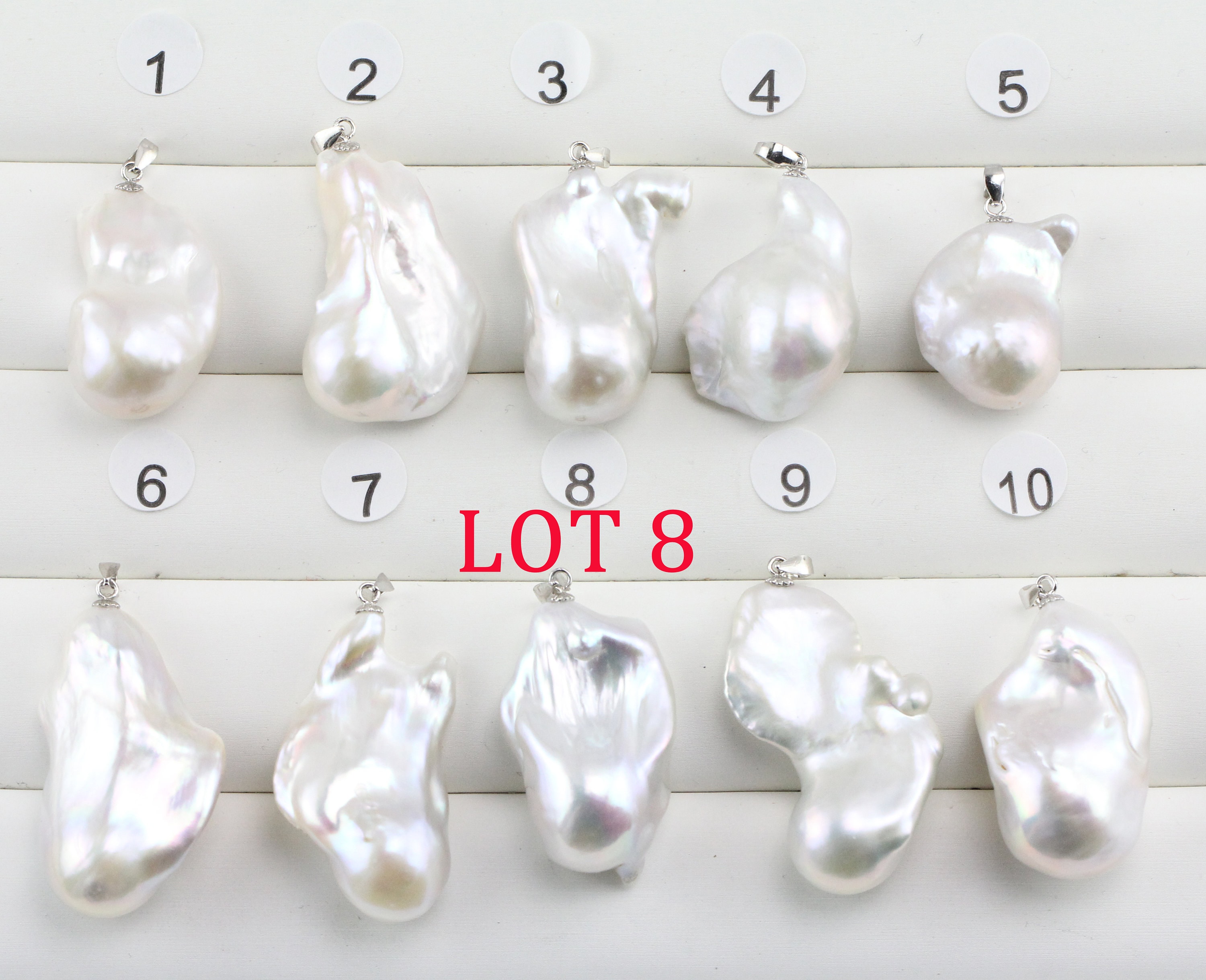 15-18mmX23-30mm white large baroque pearl pendant with silver | Etsy