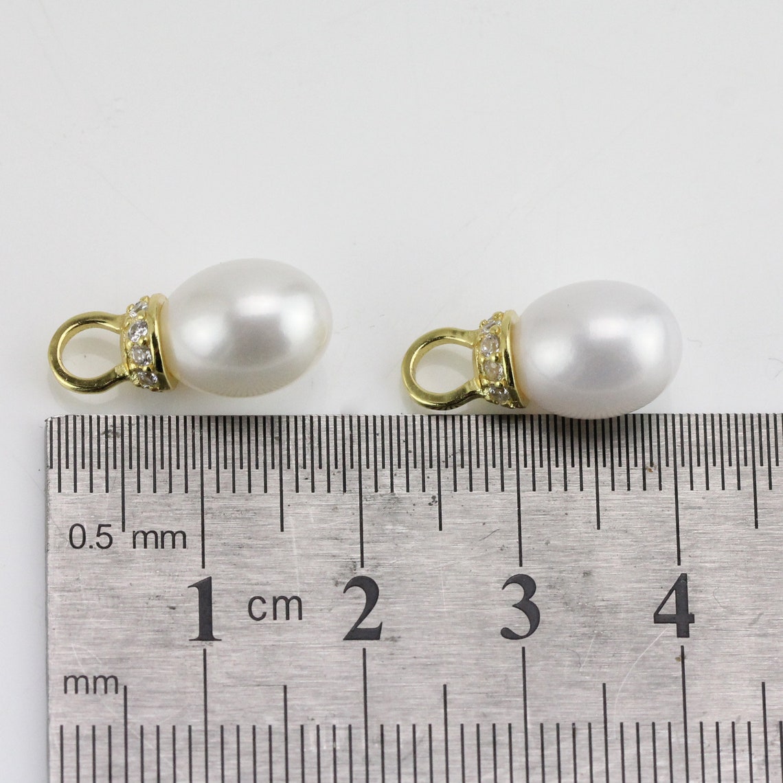 Matched Pearl Pair With Loops9-10mm Freshwater Drop Pearl - Etsy