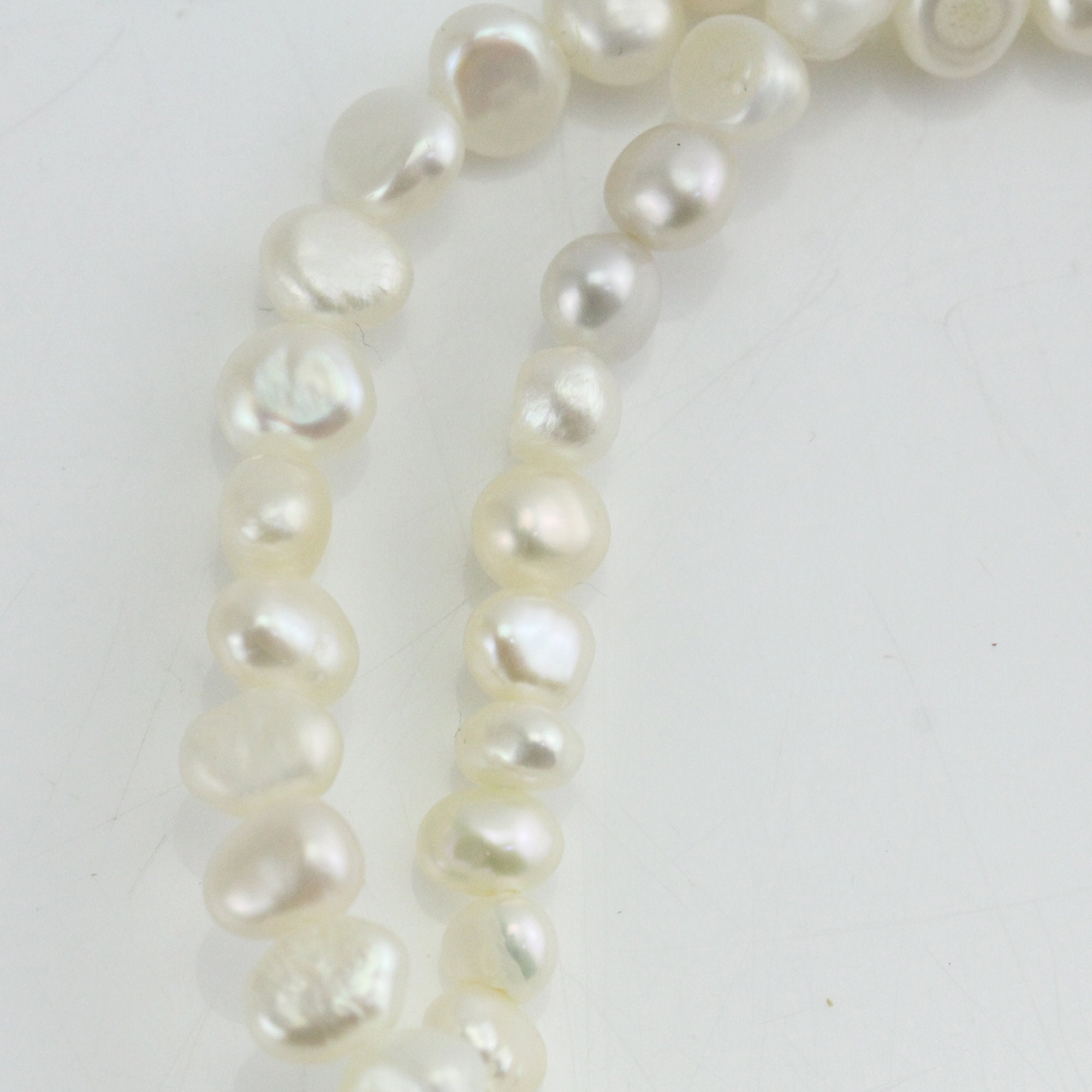 5mm White Small Baroque Pearl Toggle Necklacepearl Lariat | Etsy