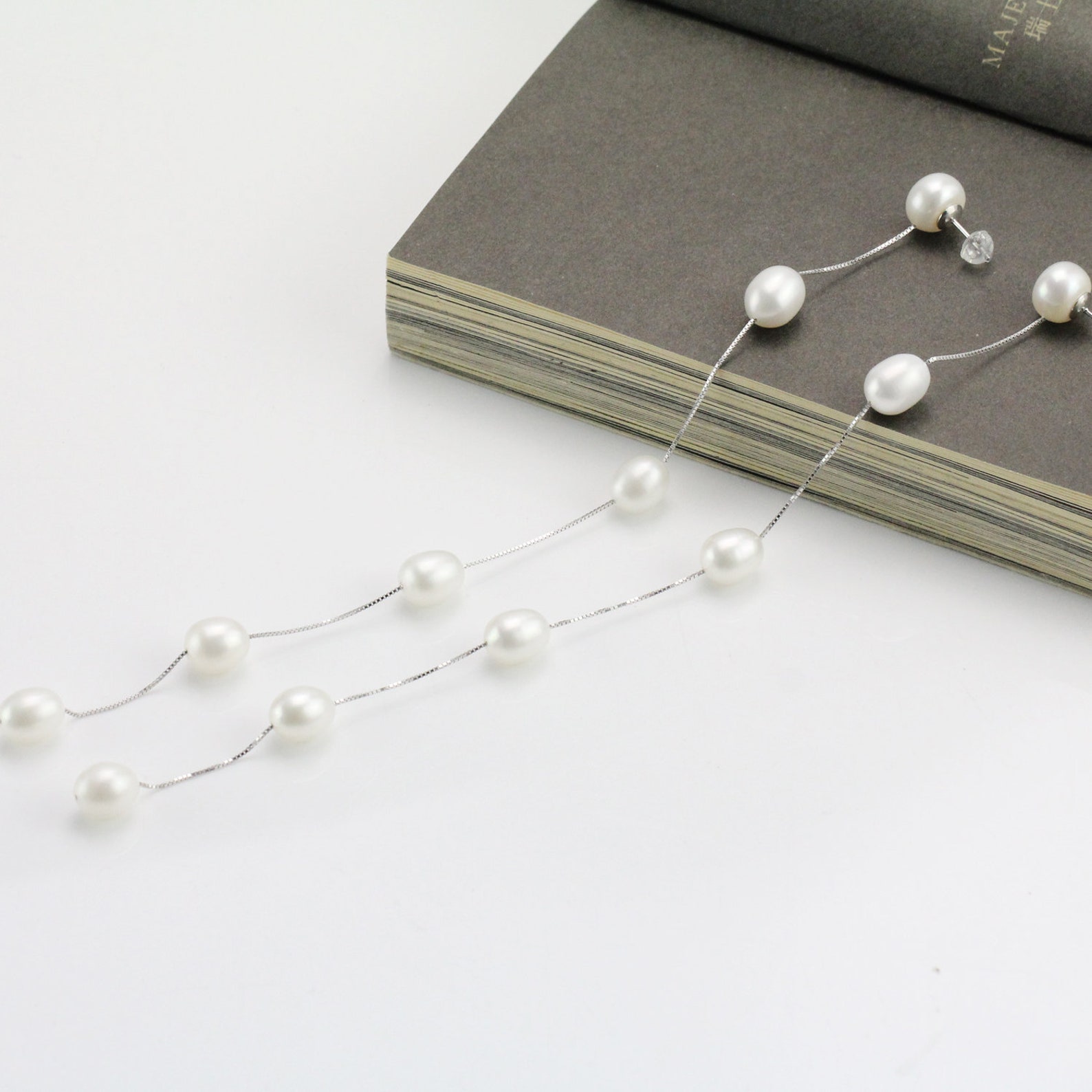 Extra Long Pearl Earringsgenuine Cultured Freshwater Pearl - Etsy