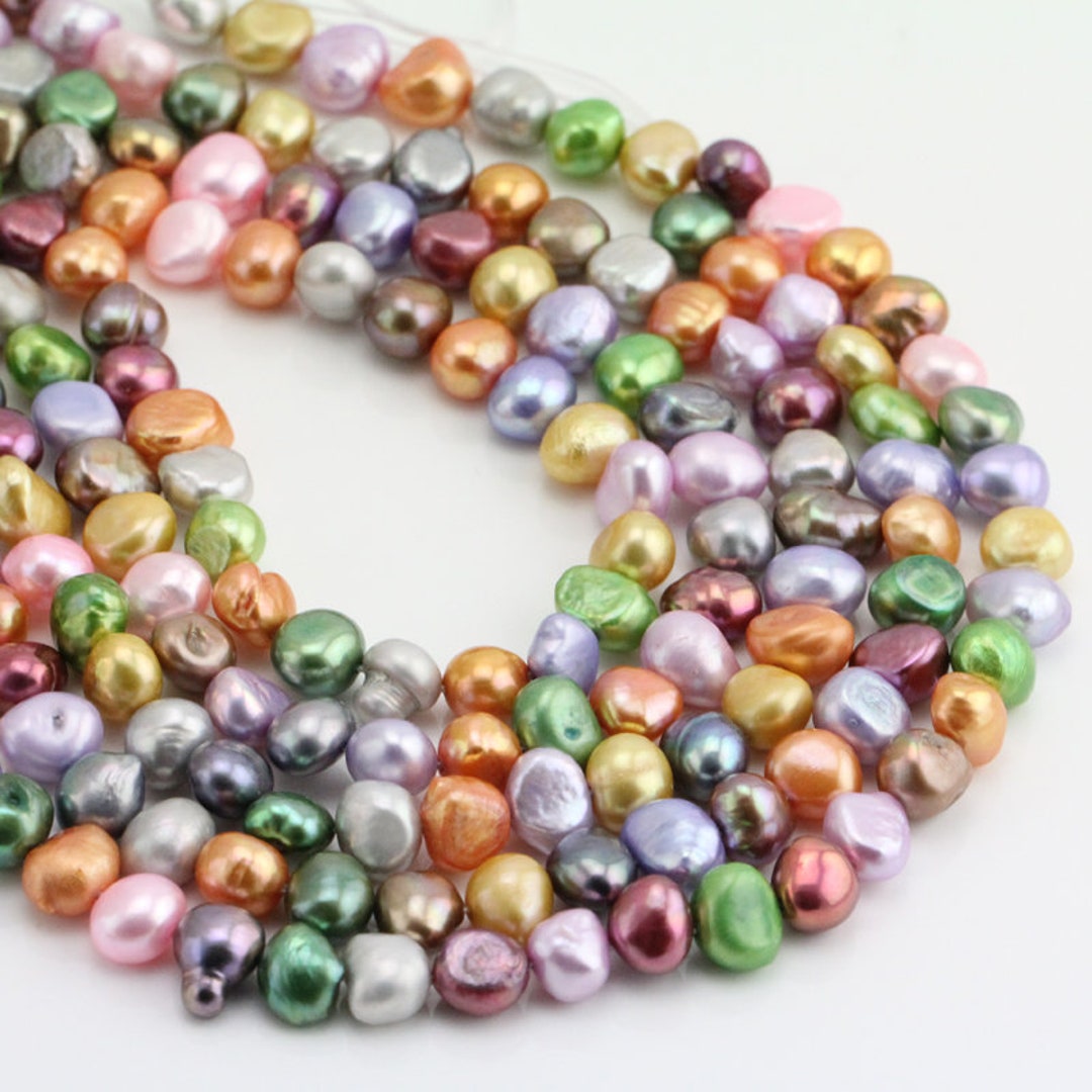 9mm Multi Color Baroque Pearl Strand,mixed Color Freshwater Irregular ...