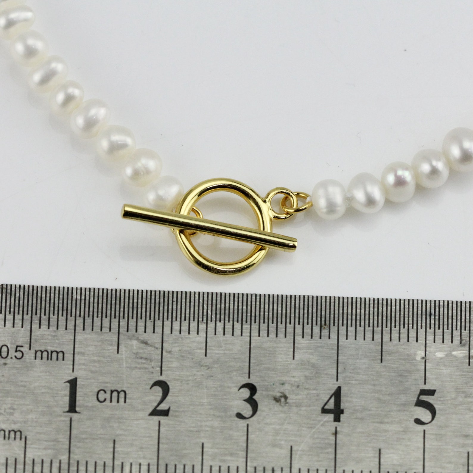 3.5-4mm Small Seed Pearl Toggle Necklace,white Pearl Lariat Necklace ...