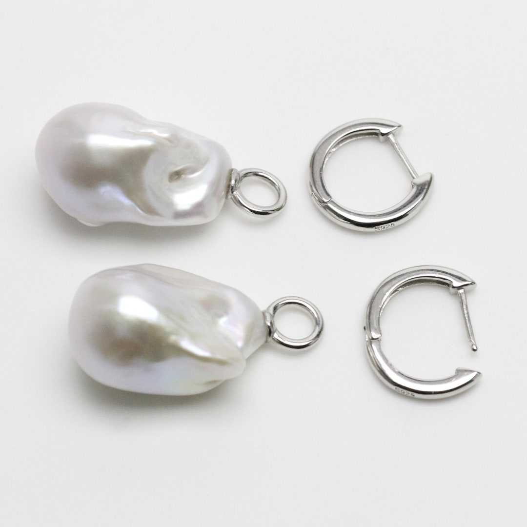 Detachable Pearl Earrings,baroque Pearl Earrings,large Flameball Pearl ...
