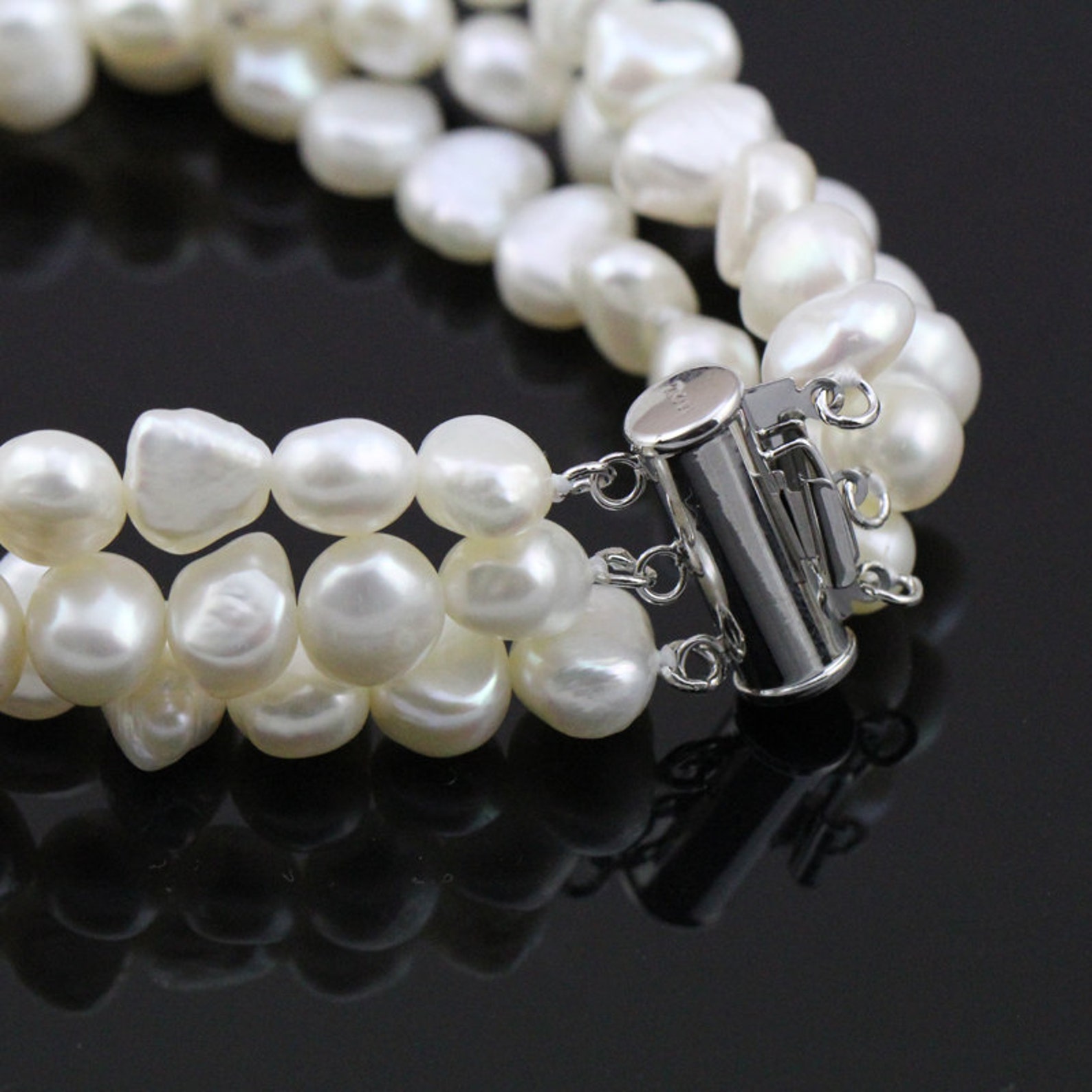 Multi strand pearl bracelet3 strand pearl bracelet for | Etsy Multi strand pearl bracelet3 strand pearl bracelet for | Etsy